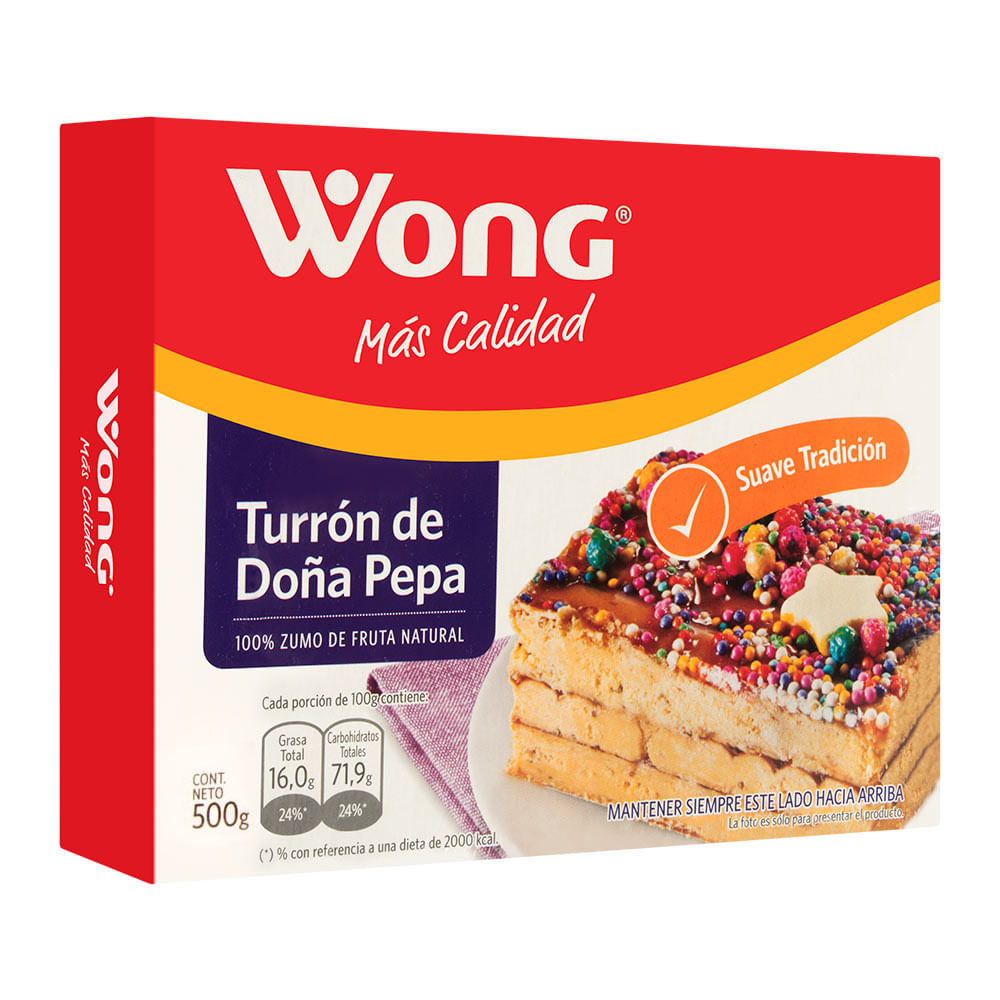 Turrón De Doña Pepa Wong Caja 500 g - Wong