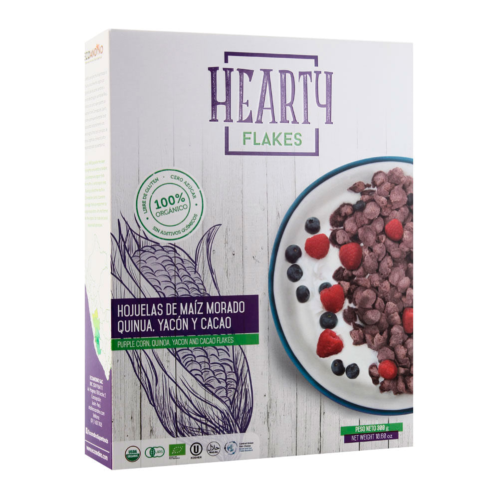 Cereal Orgánico Hearty Flakes Ecoandino Caja 300 g - Wong