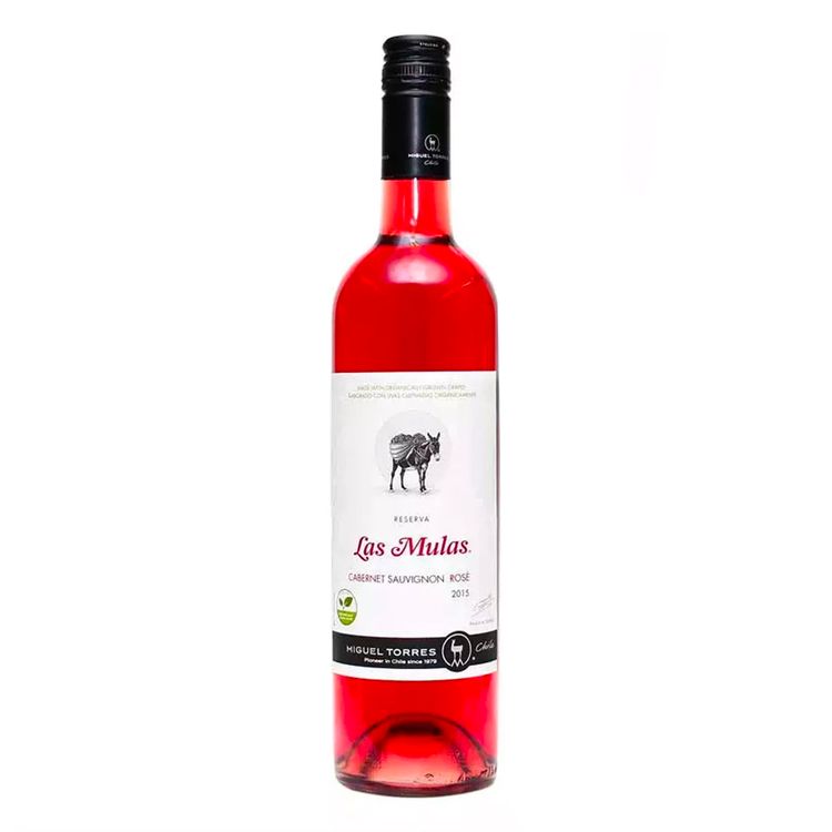 Vino Rosé Orgánico Cabernet Sauvignon Las Mulas Botella 750ml - Wong