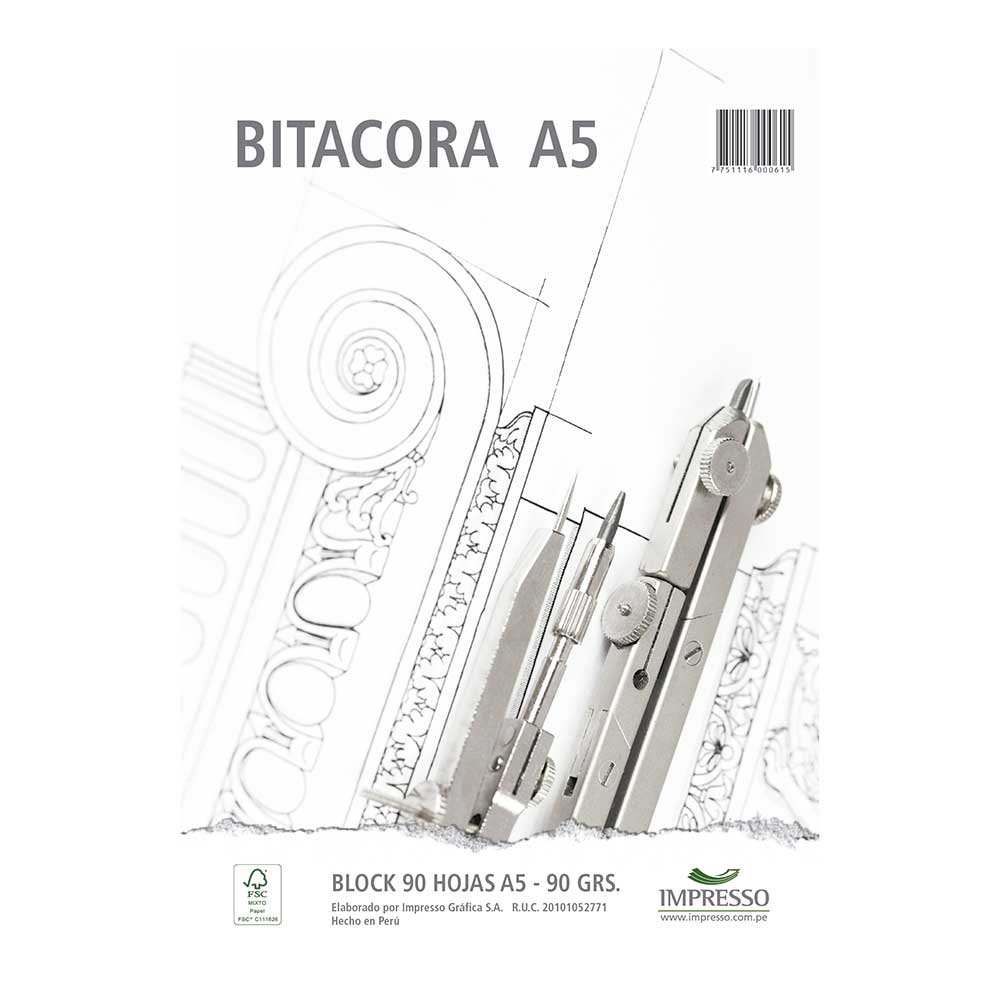Block Bitacora Vintage A5 Fine 90 Hojas 90 gr - Metro