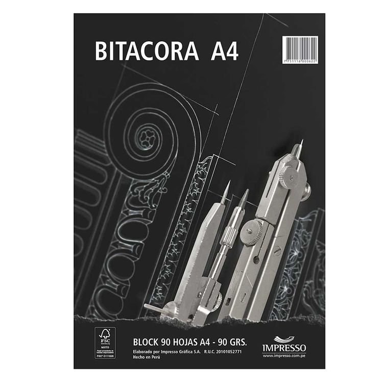 Block Bitacora Vintage A4 Fine 90 Hojas 90 gr - Metro