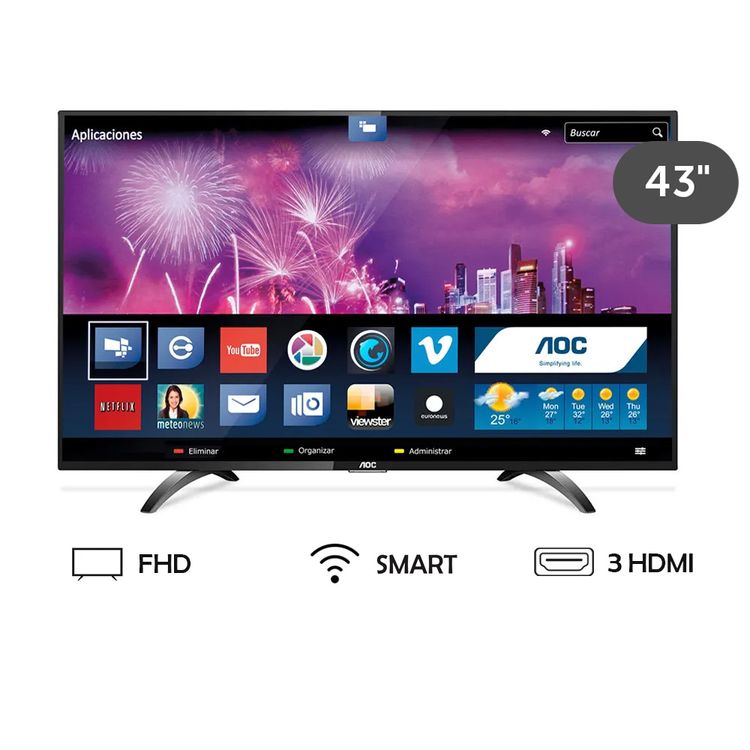 AOC Smart TV 43'' Full HD LE43S5970S Linux - MetroApp