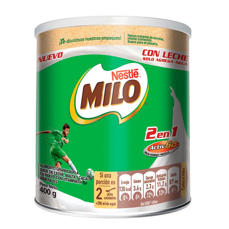 Alimento Granulado con Leche Milo Activ-Go Nestlé Lata 400 g - Wong