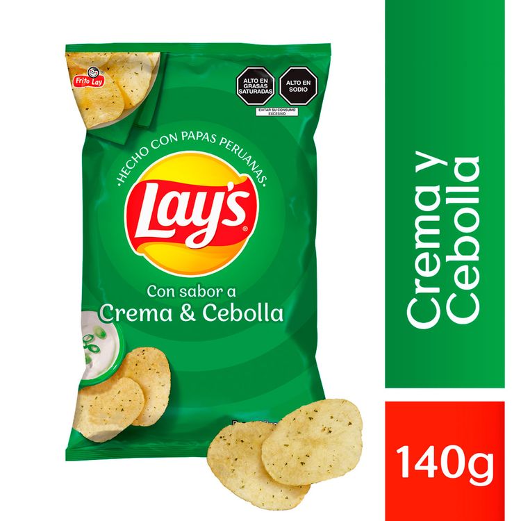 Papas Fritas Sabor a Crema y Cebolla Bolsa 140 g - Wong