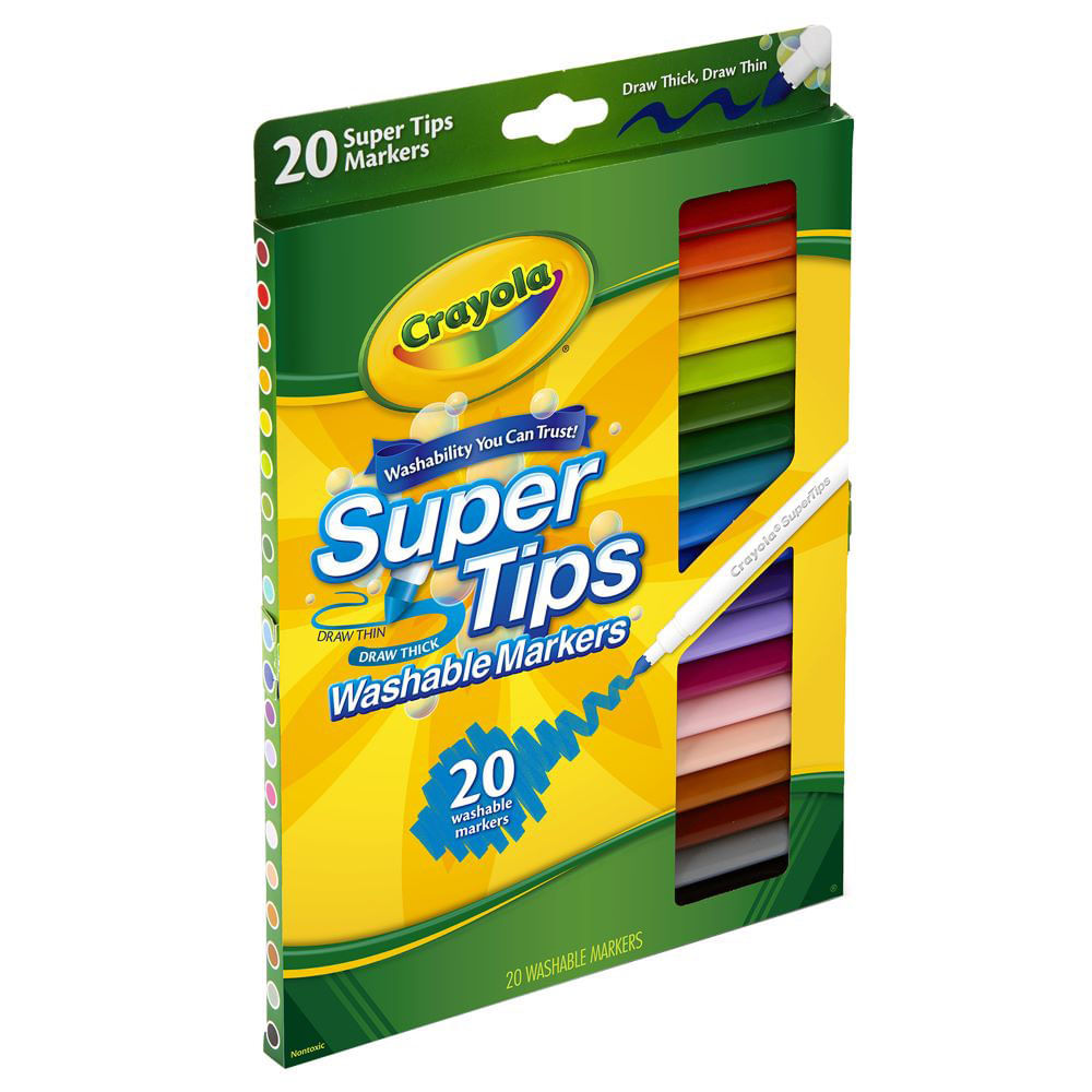Plumones Crayola Lavables Supertips Caja 20 un. - Wong