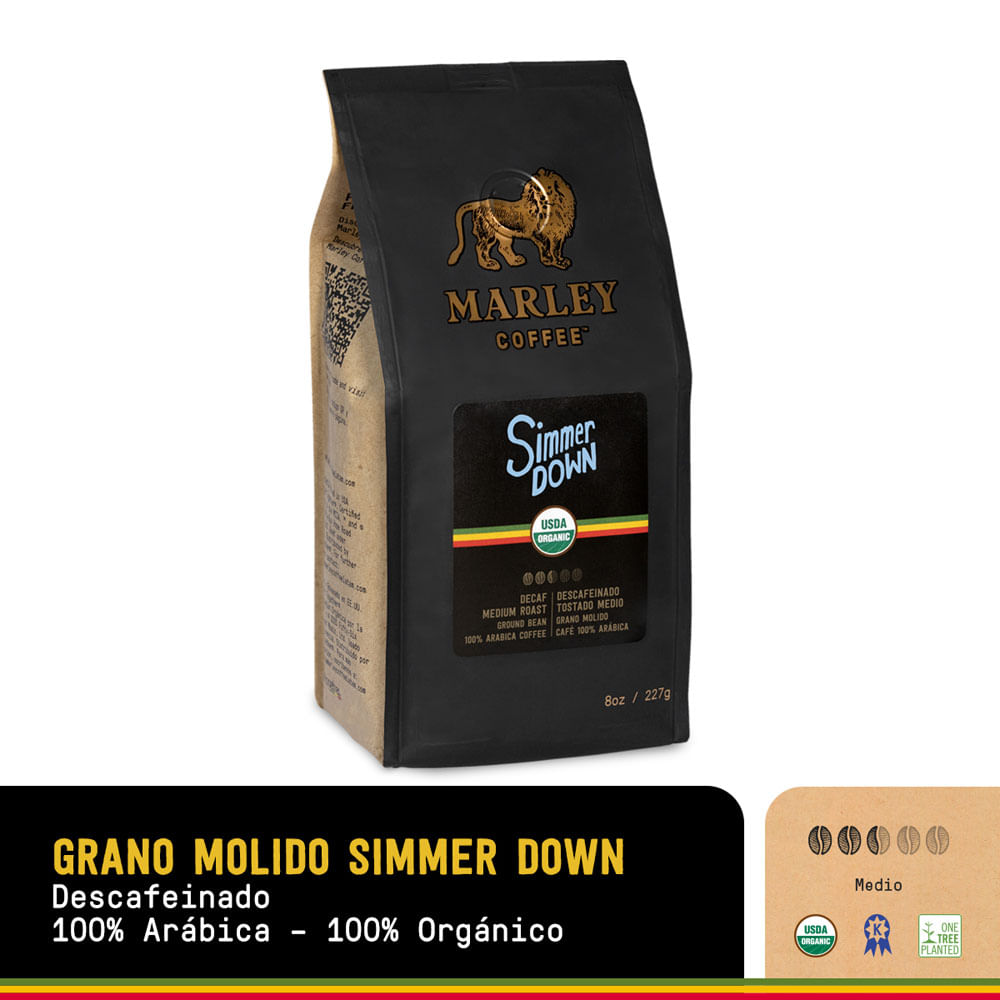 Café Molido Descafeinado Marley Coffee Simmer Down 227g - Wong