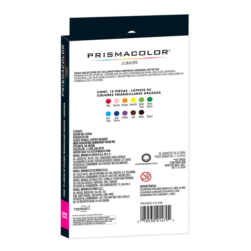 Lapices de Color Jumbo Prismacolor Jr 12un - Wong