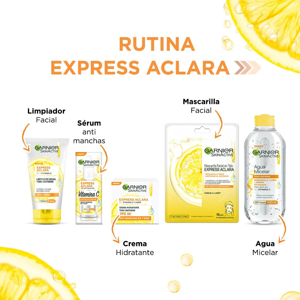 Pack Garnier Skin Active Express Aclara: Rutina Anti Manchas - Wong