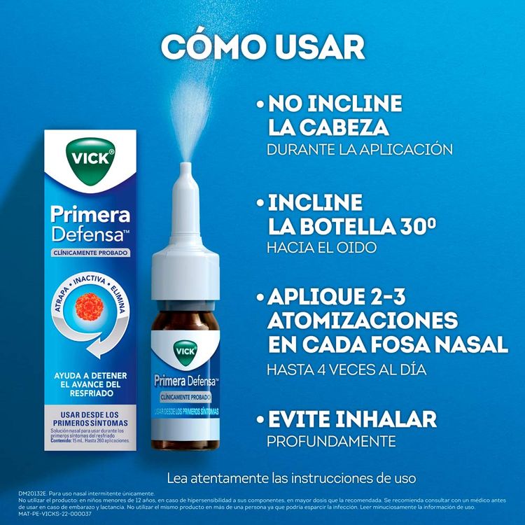 Solución Nasal Vick Primera Defensa 15ml - Wong
