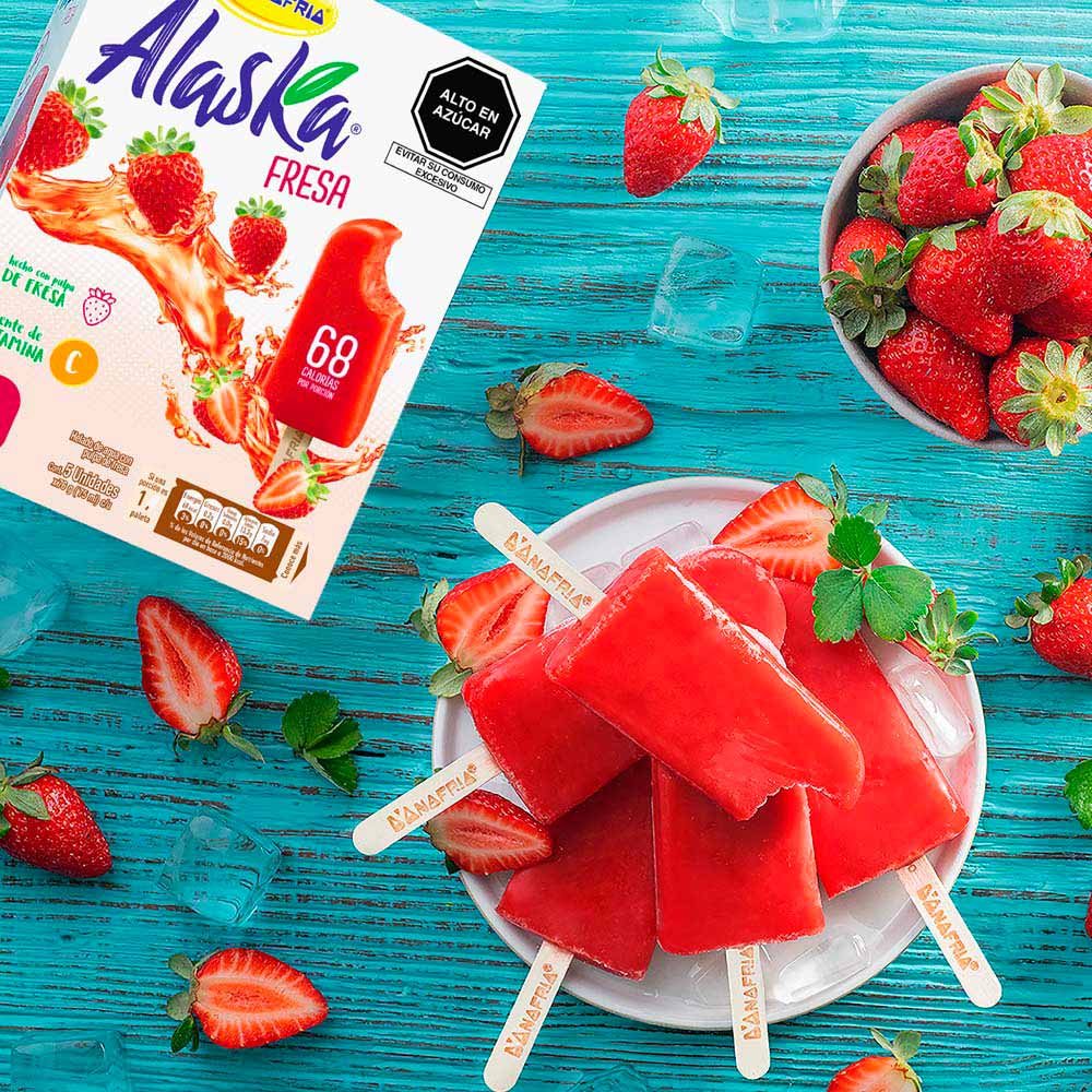 Paletas de Helado Alaska Fresa 5un - Wong