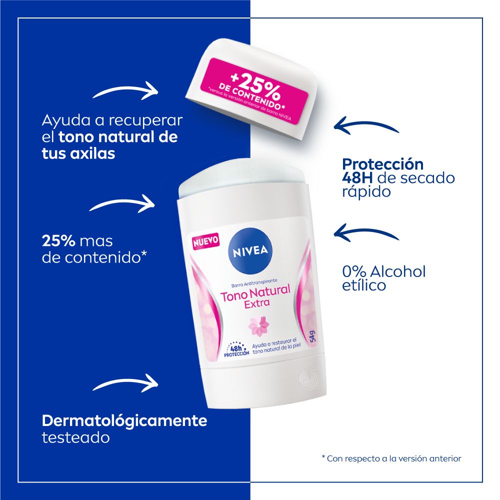 Desodorante en Barra Nivea Tono Natural Extra 54g - Metro