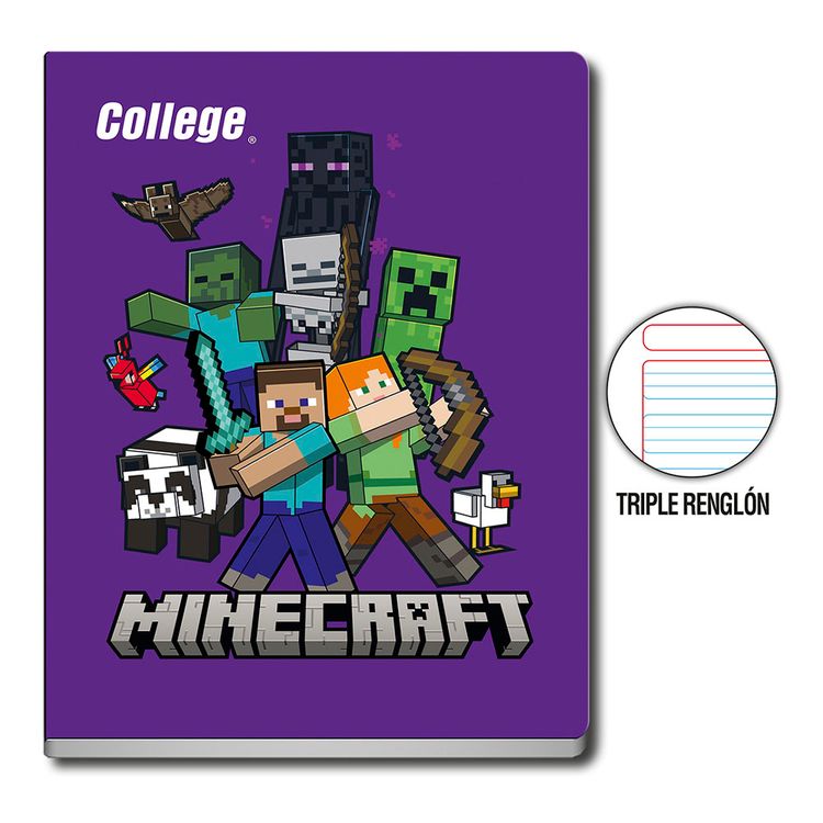 Cuaderno College Minecraft 80 Hojas - MetroApp