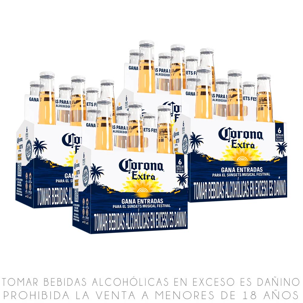 Pack x24 Cerveza Corona Extra Botella 330ml - Wong Pack x24 Cerveza Corona Extra Botella 330ml - Wong