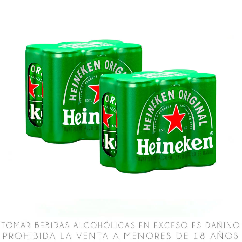 Pack x2 Sixpack Cerveza Heineken Lata 310ml - Wong