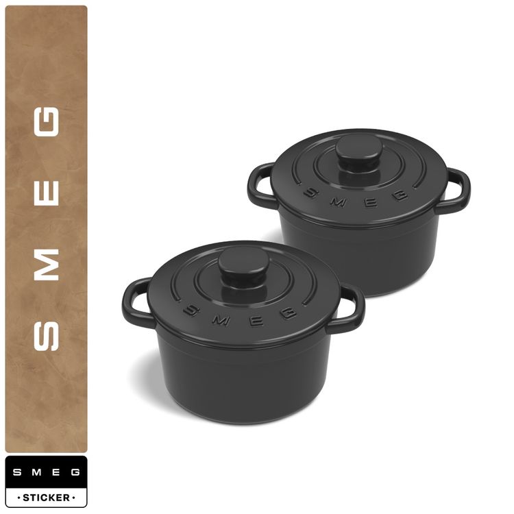 Set x2 Mini Cocottes Smeg Negro - Wong